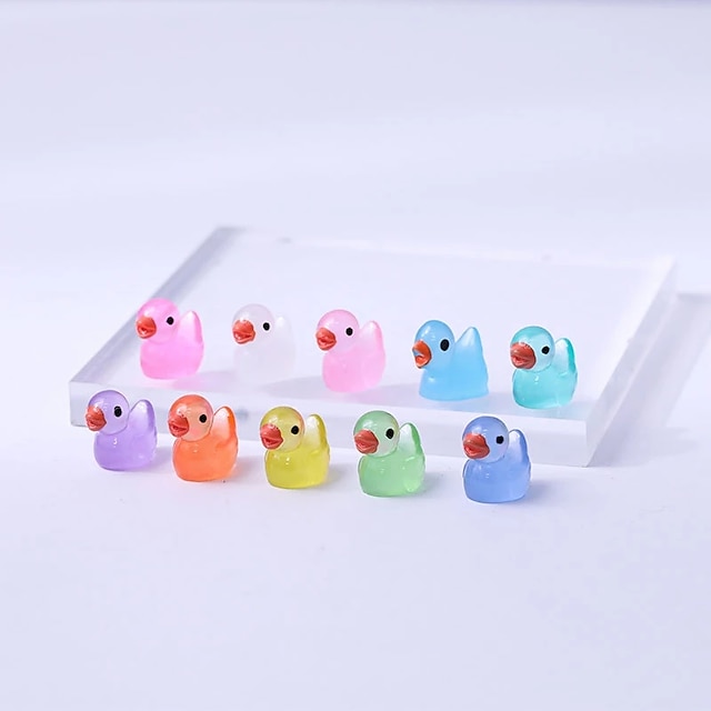 30pcs Mini Luminous Ducks Cute Resin Ducks Glow In The Dark Miniature ...