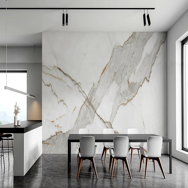 abstract marmer behang mural wit marmeren wandbekleding sticker schil ...