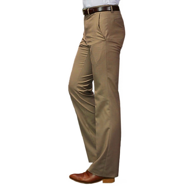 Men's Dress Pants Flared Pants Bell Bottom Trousers Pocket Straight Leg ...