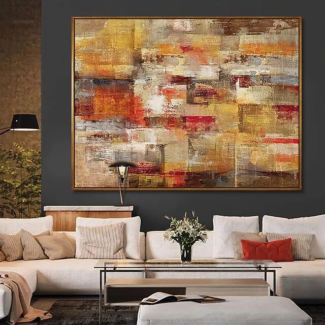 Oil Painting Hand Painted Horizontal Abstract Pop Art Modern Rolled ...