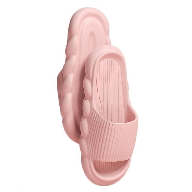 Women's Platform Cloud Slippers Solid Color Open Toe Non-slip Slides ...