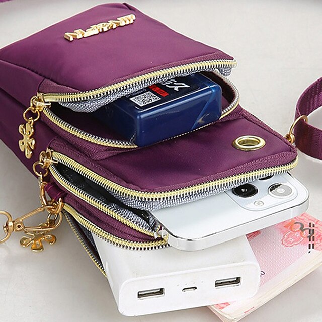 Phone Bag Women's Fashion Zipper Crossbody Bag Versatile Nylon Storage ...
