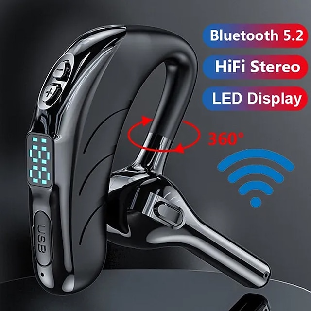 Hands Free Telephone Driving Headset Ear Hook Bluetooth 5.2 Waterproof ...