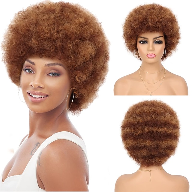 Wig 70s Afro Wigs for Black Women Afro Puff Wigs Bouncy and Soft ...