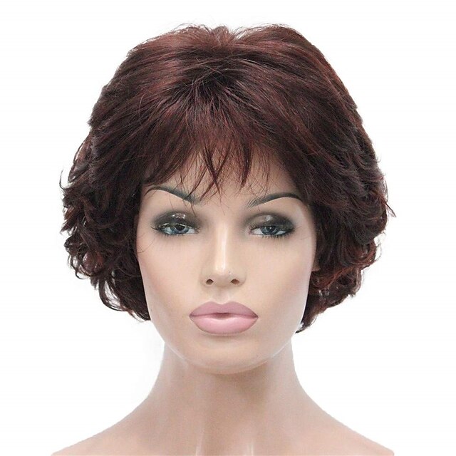 Short Curly Synthetic Wigs Full Capless Hair Women's Thick Wig for ...