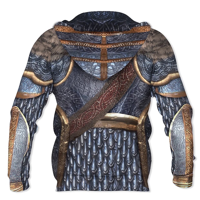 Men's Graphic Prints Armor Hoodie Hoodies Sweatshirt Streetwear ...