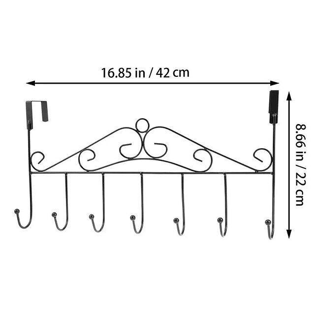 Over Door Hanger with 7 Hooks,Metal Over The Door Towel Hook,Decorative ...