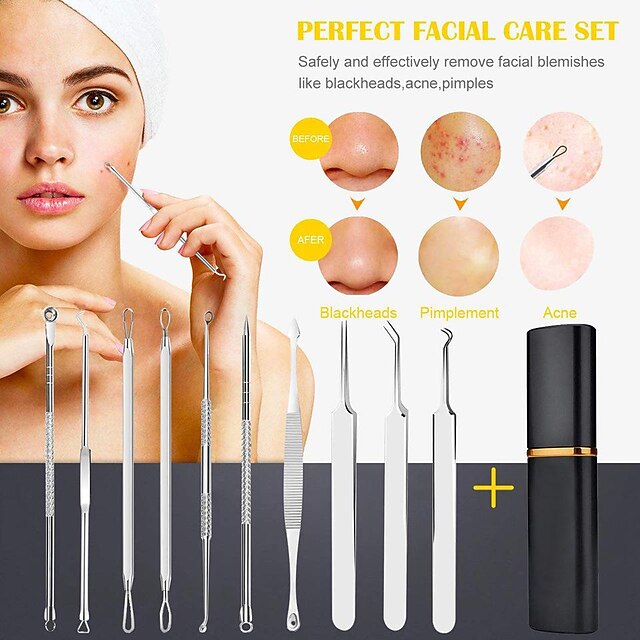 Blackhead Remover Pimple Popping Tool Kit, Boxoyx 10Pcs Professional ...
