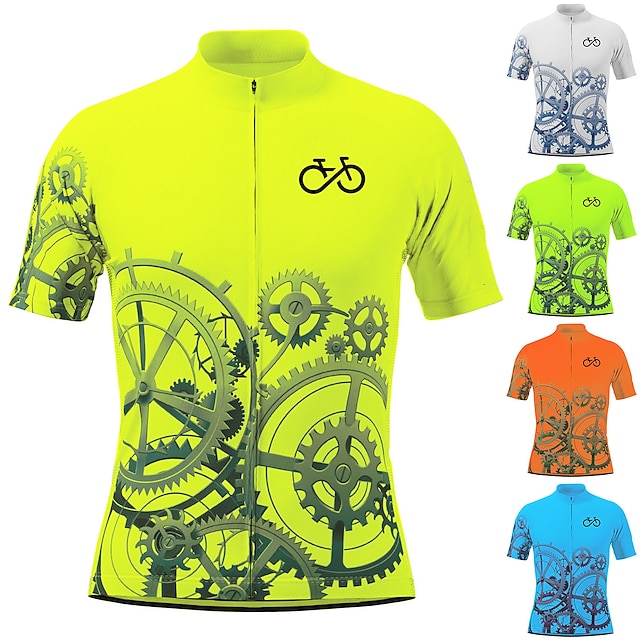 21Grams Men's Cycling Jersey Short Sleeve Bike Top with 3 Rear Pockets ...