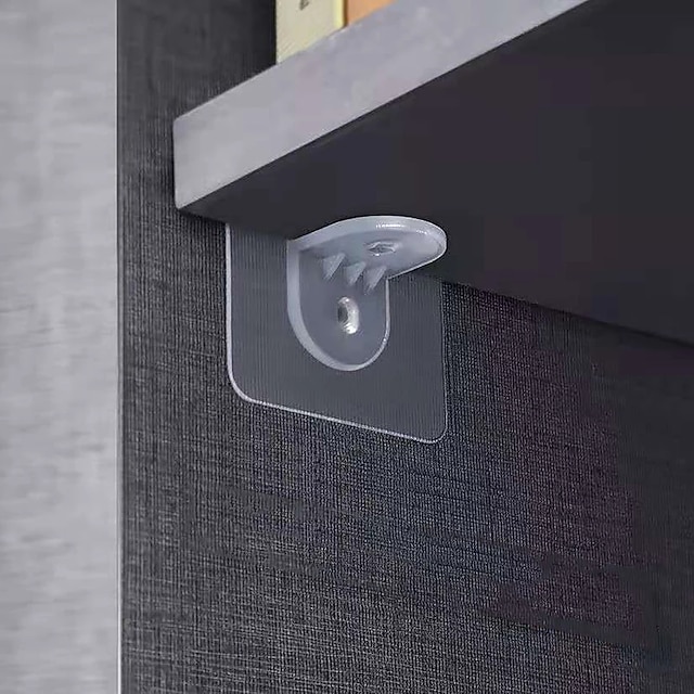 20 Pcs Self-Adhesive Shelf Bracket Pegs Plastic L Shaped Cabinet ...