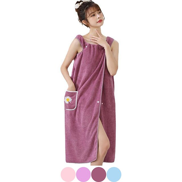 Microfiber Wearable Bath Towel Dress Super Absorbent Home Wear Bath Skirt Bath Towel Ladies ...