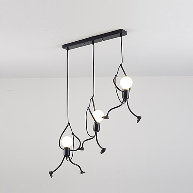 Swinging Humanoid Light Fixture 1-3 Light Mount Modern Black Industrial ...