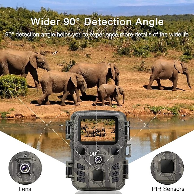 Mini Trail Camera Night Vision 12MP 1080P Game Camera with Night Vision ...