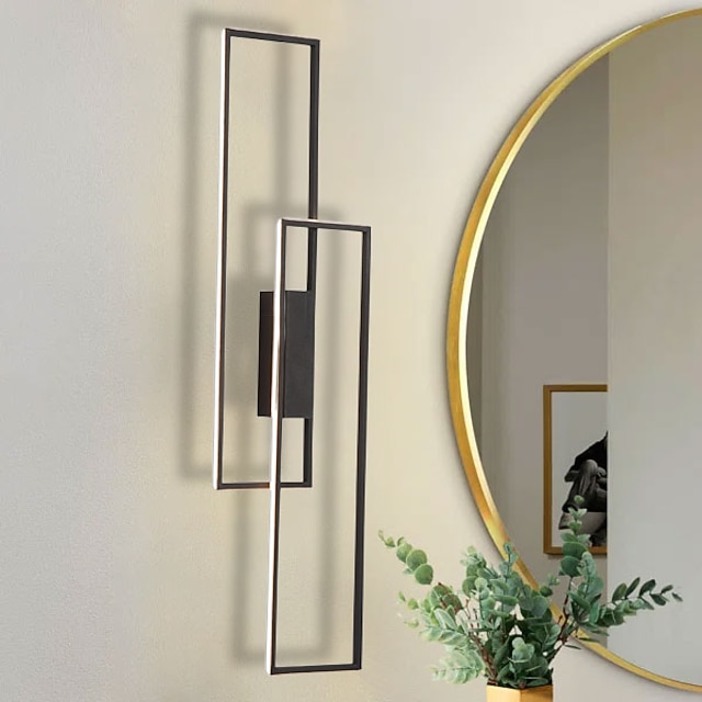 Lightinthebox LED Wall Lights Indoor Black Rectangle Double Light Wall ...