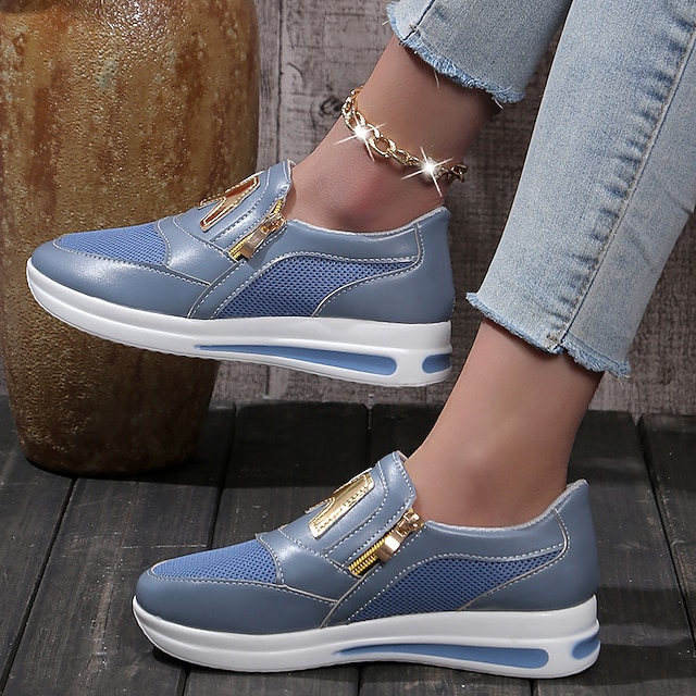 Women's Sneakers Dad Shoes Outdoor Flat Heel Round Toe Preppy Running ...