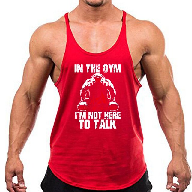 Men's Tank Top - Gym Workout 'In The Gym I'm Not Here To Talk' Graphic ...