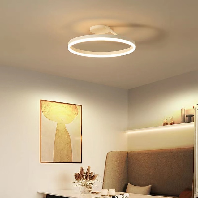 LED Ceilling Light 50cm 1-Light Ring Circle Design Dimmable Aluminum ...
