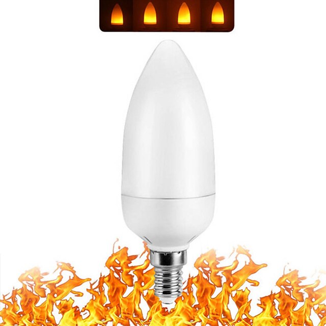 LED Flame Light Bulb E27 Dynamic Flame Effect Fire E14 Light Flashing ...