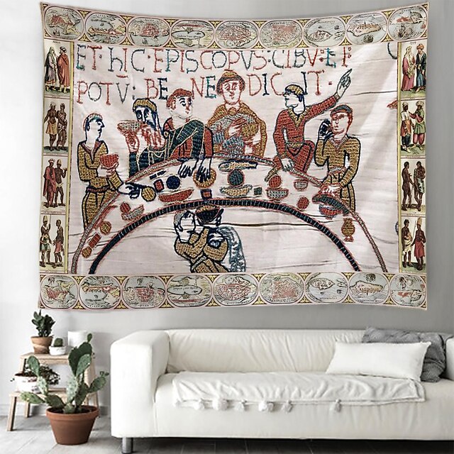 Bayeux Medieval Tapestry Middle Age Tapestry Wall Art Large Mural Decor ...