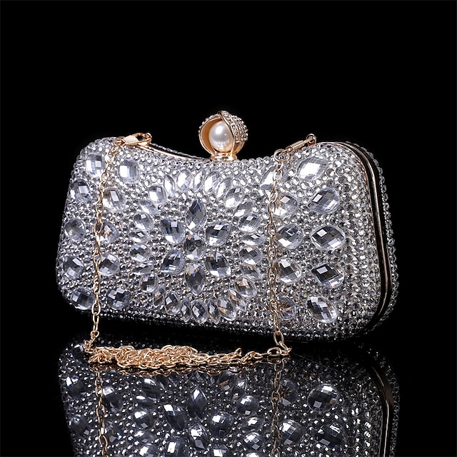Women's Multicolor Crystal Evening Clutch – Luxury Rhinestone Handbag ...