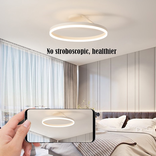 LED Ceilling Light 50cm 1-Light Ring Circle Design Dimmable Aluminum ...
