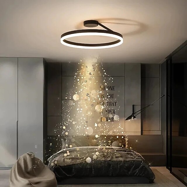 LED Ceilling Light 50cm 1-Light Ring Circle Design Dimmable Aluminum ...