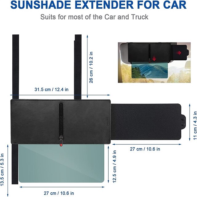 StarFire Sun Visor for Car with Zipper Slider Upgraded UV400 Car Sun ...