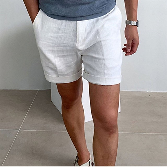 Herre Shorts Lin Shorts Sommershorts Strandshorts عادي Glidelås Kort ...