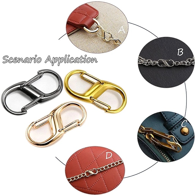 8pcs Adjustable Metal Buckles S Type Shape Double Buckle Chain Links ...