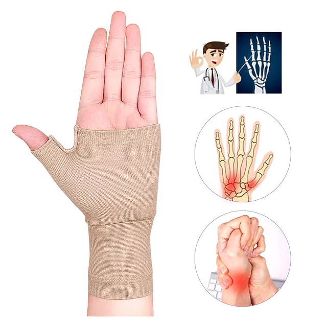 1PC Unisex Wrist Thumb Support Sleeve Fingerless Wrist Gloves ...