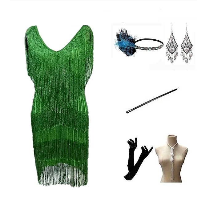 Roaring 20s 1920s Mini Short Length Dress Flapper Dress Outfits ...