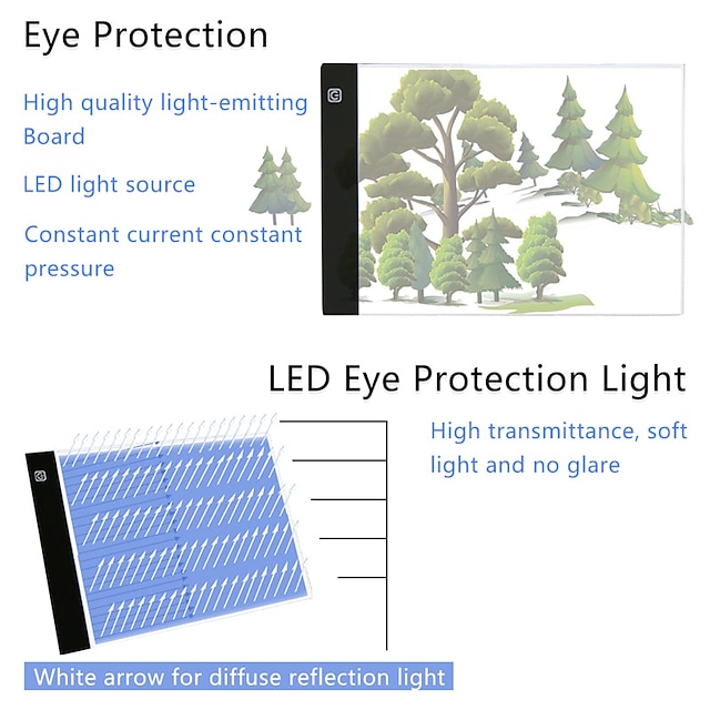 LED Light Pad Artist Light Box Table Tracing Drawing Board Pad Painting ...