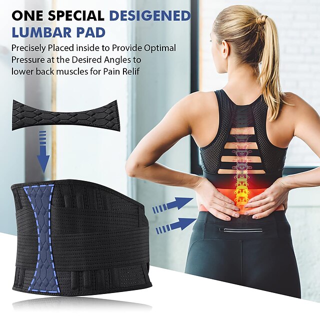 1PC Lumbar Support Belt Lower Back Brace for Lifting Herniated Disc ...