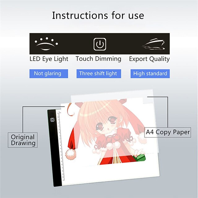 LED Light Pad Artist Light Box Table Tracing Drawing Board Pad Painting ...