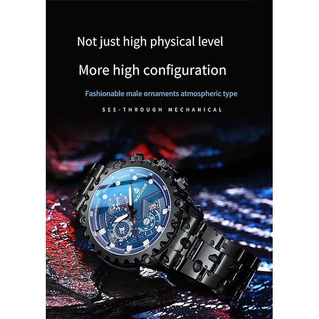 WEIGUAN Quartz Watch for Men Men's Wrist Watch Chronograph Analog ...