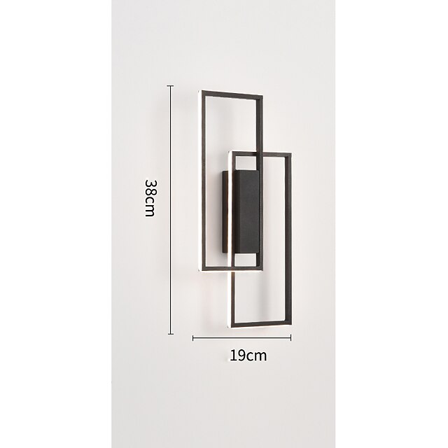 Lightinthebox LED Wall Lights Indoor Black Rectangle Double Light Wall ...