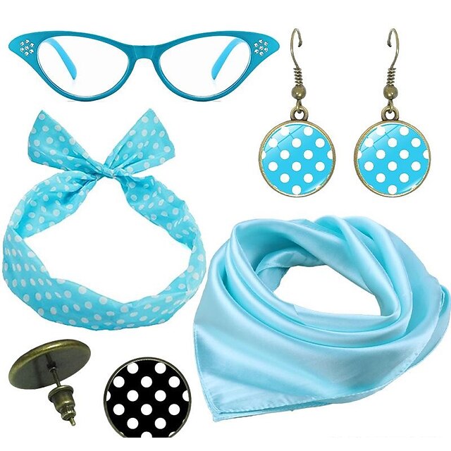 6PCS 50s Accessories Set Retro Vintage 1950's Women Costume Accessories ...