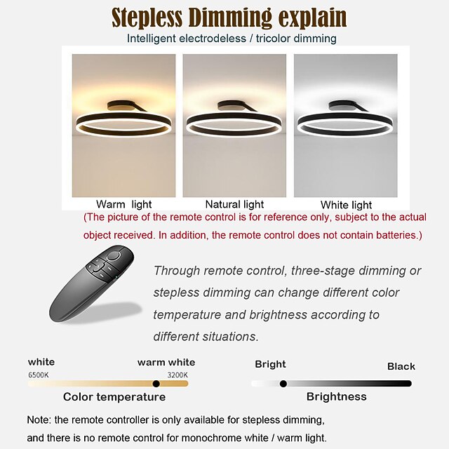 LED Ceilling Light 50cm 1-Light Ring Circle Design Dimmable Aluminum ...