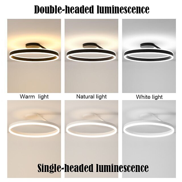 LED Ceilling Light 50cm 1-Light Ring Circle Design Dimmable Aluminum ...