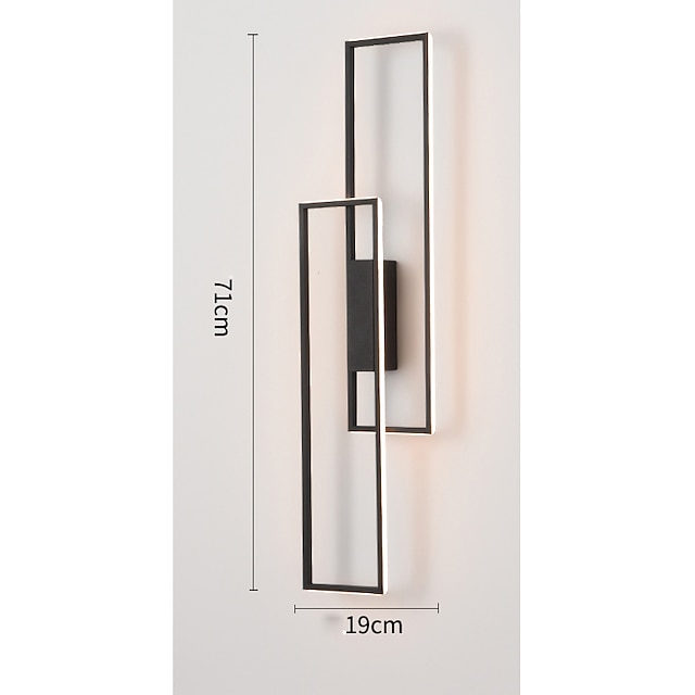 Lightinthebox LED Wall Lights Indoor Black Rectangle Double Light Wall ...