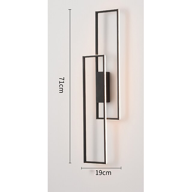 Lightinthebox LED Wall Lights Indoor Black Rectangle Double Light Wall ...