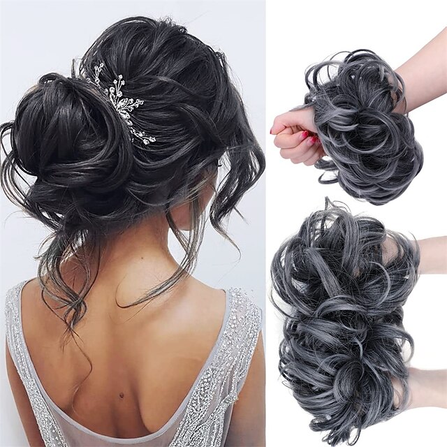 chignons en désordre postiche cheveux chouchous plein épais morceau de ...