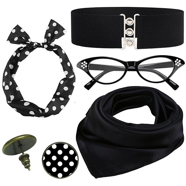 6PCS 50s Accessories Set Retro Vintage 1950's Women Costume Accessories ...