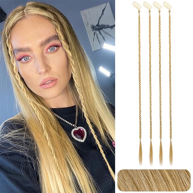 Braid Hair Extensions 4 PCS Baby Braids Front Side Bang Curtain Bang ...