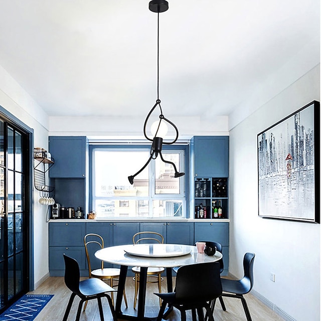 Swinging Humanoid Light Fixture 1-3 Light Mount Modern Black Industrial ...