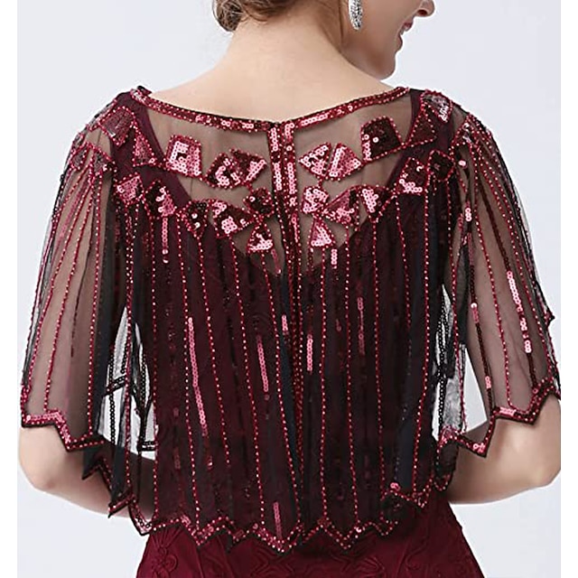 1920s Shawl Wraps Sequin Beaded Evening Cape Bridal Shawl Bolero ...