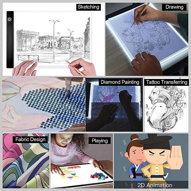 LED Light Pad Artist Light Box Table Tracing Drawing Board Pad Painting ...