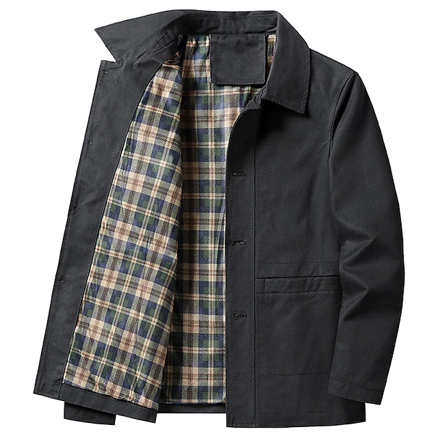 Mens Chore Jacket Daily Wear Workfashion Windproof Button Pocket Spring Fall Plain Stylish