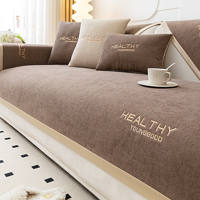 Chenille Sofa Mat Sofa Cover Couch Slipcover Anti-Cat Scratch Sofa Seat ...