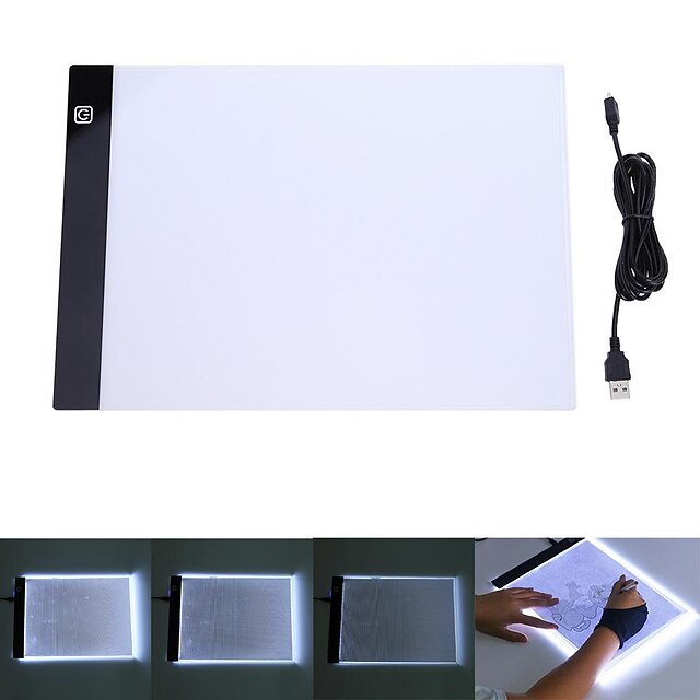 LED Light Pad Artist Light Box Table Tracing Drawing Board Pad Painting ...